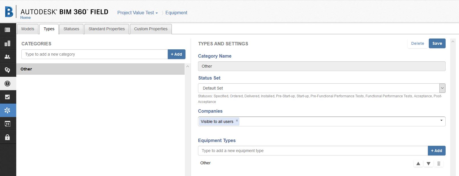 Changing the equipment type through bulk edit also changes the equipment status of selected ...