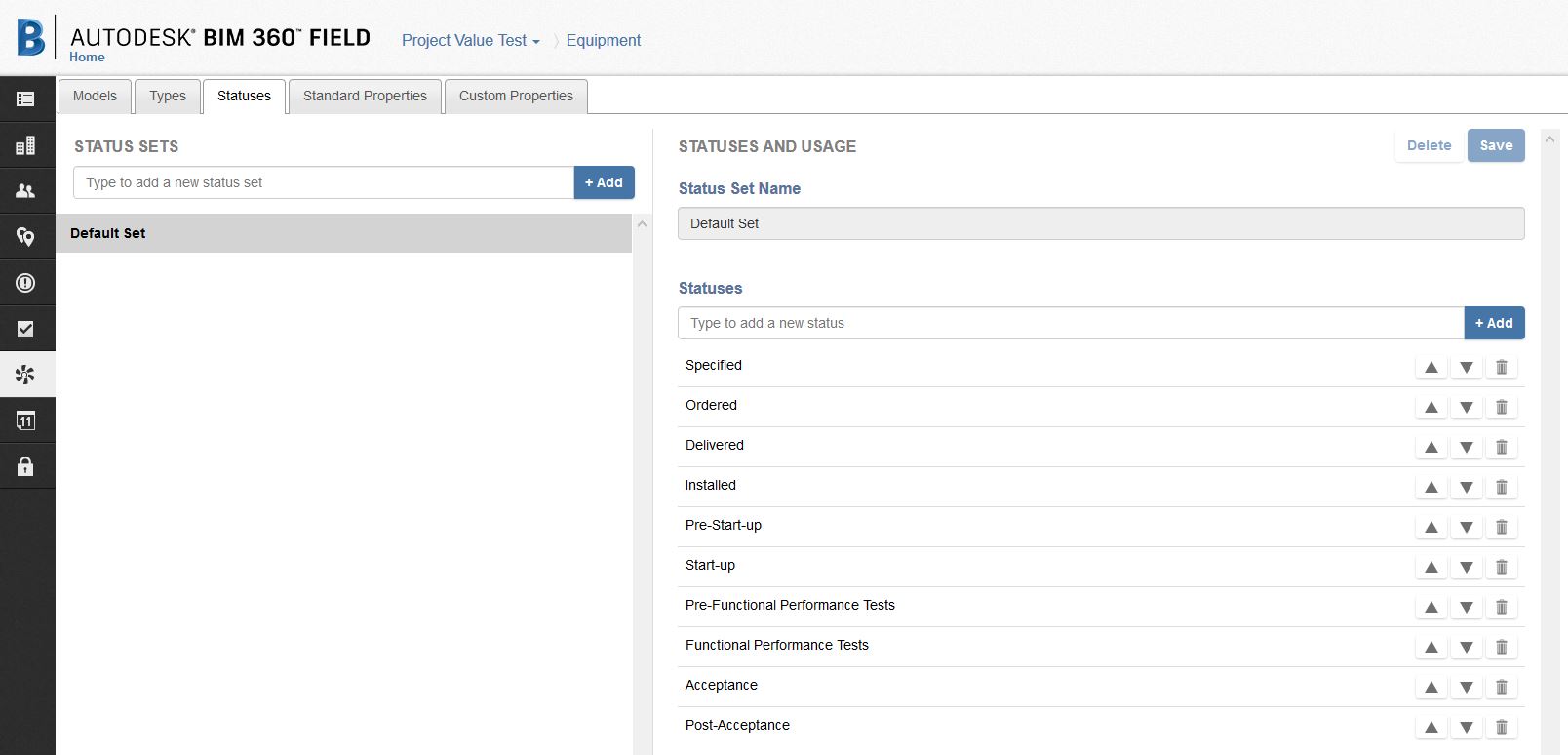 Changing the equipment type through bulk edit also changes the equipment status of selected ...