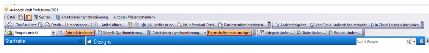 Vault Data Standard的安装混合了vault Client菜单和工具栏 
