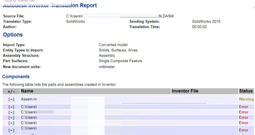 Unable to import some SolidWorks assembly files