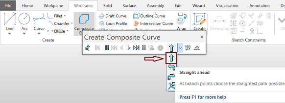 Unable to create composite curve on a wireframe in PowerSHAPE
