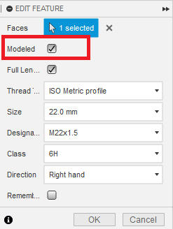 How to make real threads for 3D printing in Autodesk Fusion