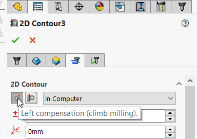 How to reverse the cutting direction/side of a 2D contour toolpath in HSMWorks, Inventor CAM ...