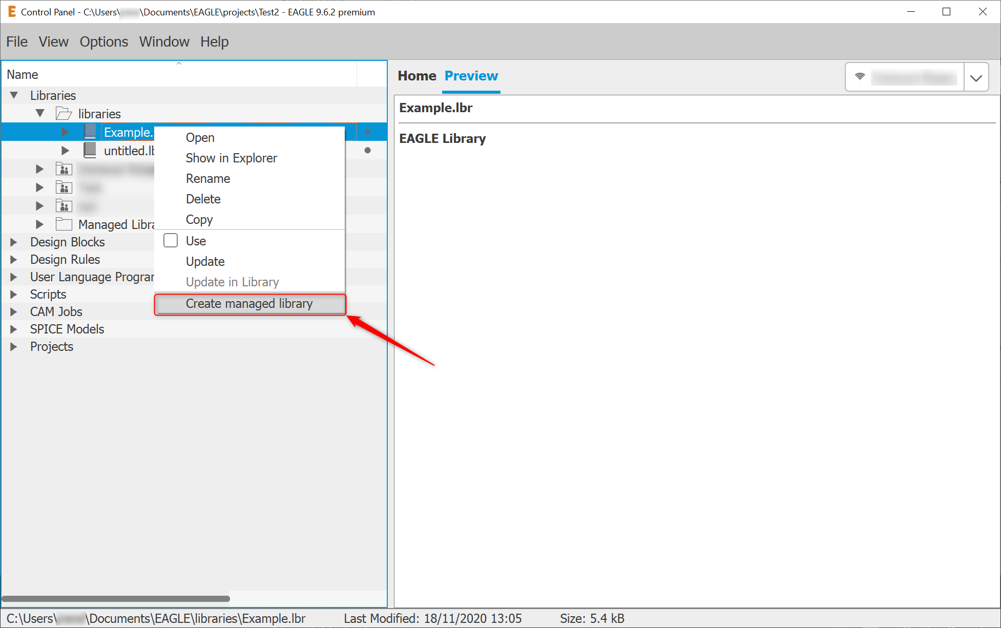 How to create a managed library in EAGLE and Fusion