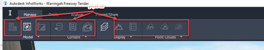 Model Builder and New Model Icons are missing on the InfraWorks home page