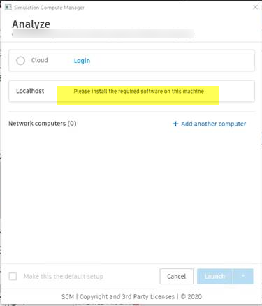 "Please install the required software on this machine" when trying to analyze a job in Moldflow