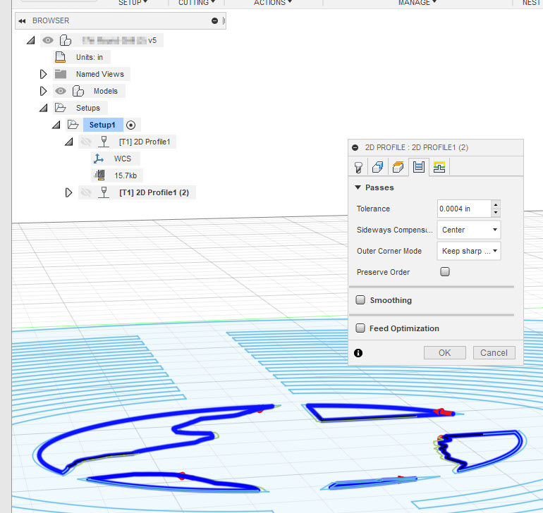 "Enabled feature flags: setup-sheet-viewer tool-library-v4-release..." appears in Fusion Manufacture