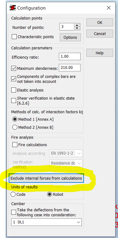 在 Robot Structural Analysis 中，根据 EC3 进行钢构件稳定性检查时，效率比异常高