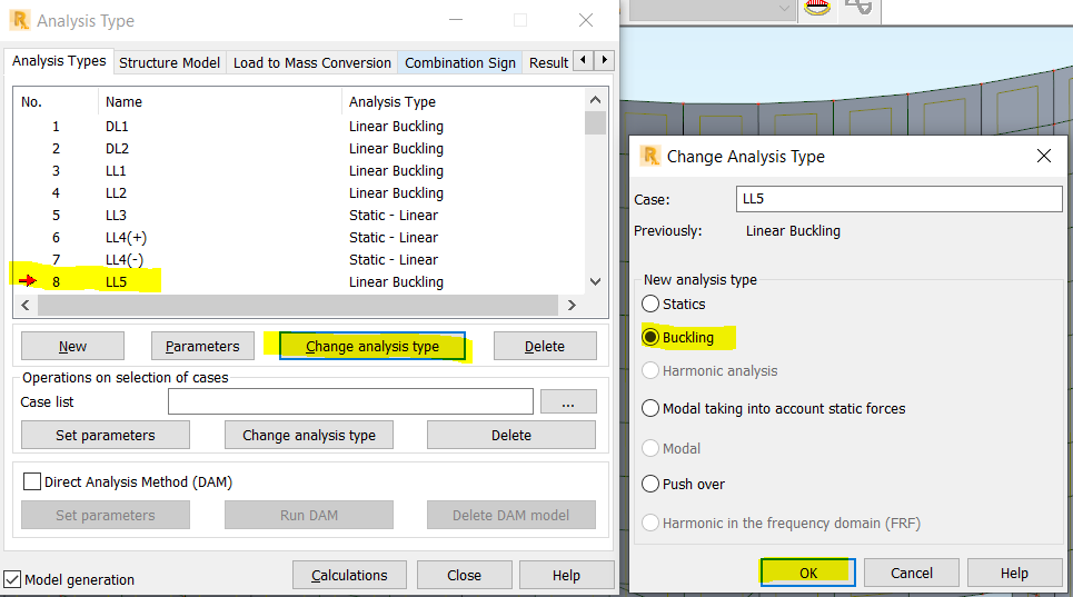 How to create buckling analysis for global stability check in Robot ...