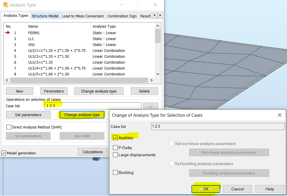 Long calculation time after definition of bars working for compression or tension only in Robot ...