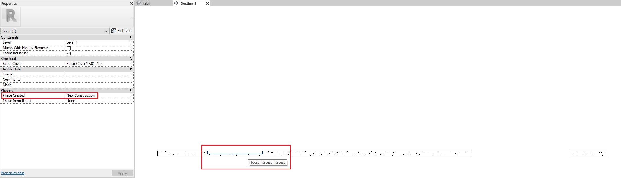 Void Extrusion in a newer Phase shows in an older phase Section view in ...