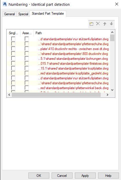 Large number of old standard part templates records when run numbering ...
