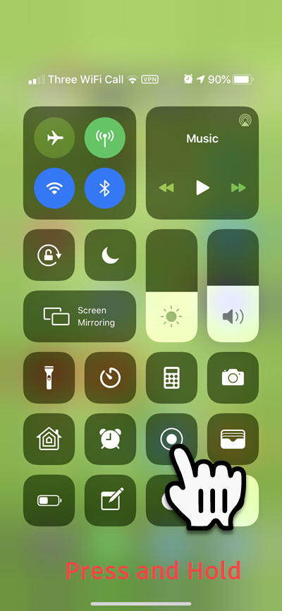 如何启动和停止屏幕录制以报告iPhone或iPad上Vault Mobile应用程序的问题