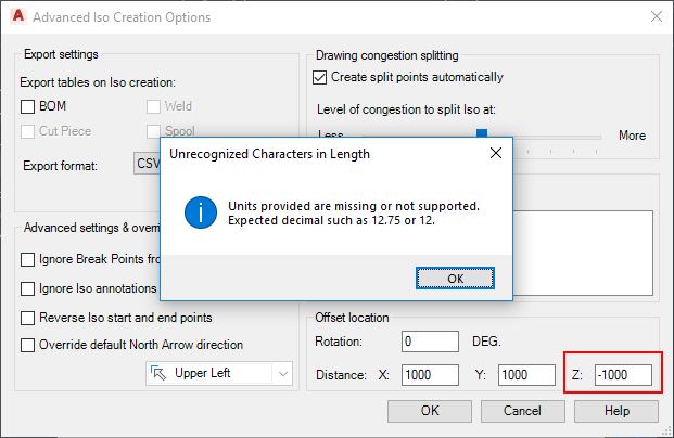 Override location in isometric offset doesn't accept negative value in ...