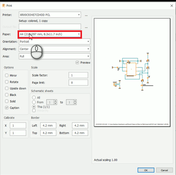 How to print EAGLE PCB and circuit diagram in Fusion 360