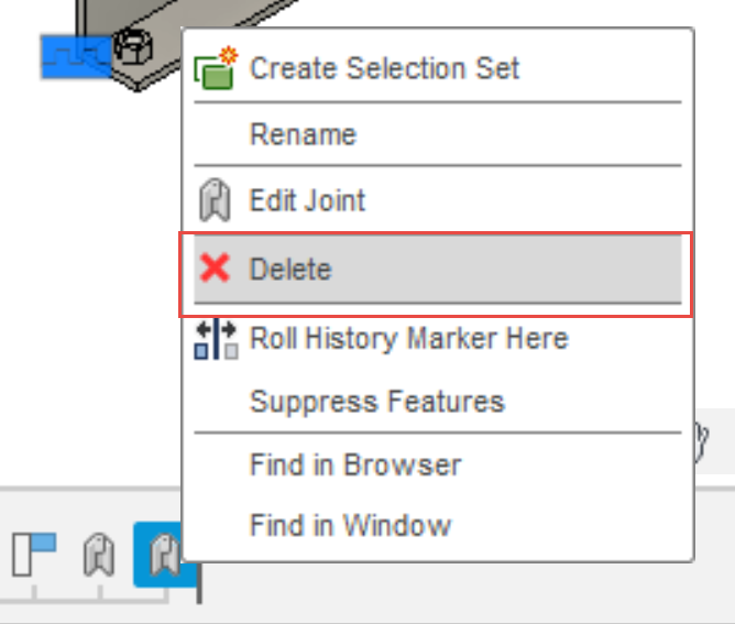 How to delete a joint in Fusion 360