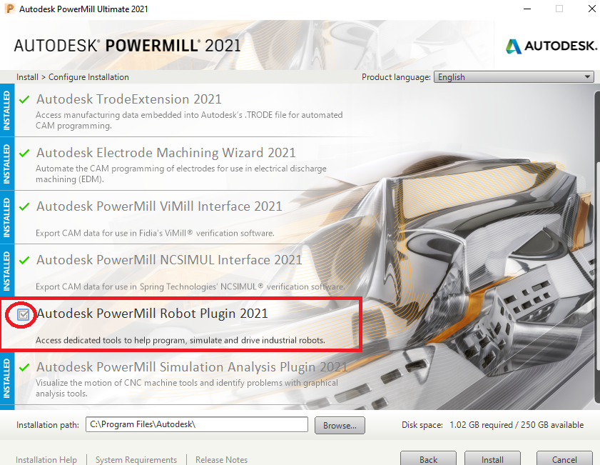 Robot plugin missing after installing PowerMill