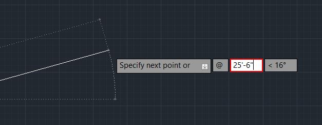 Cannot Enter Relative Coordinates For A Line Or Object As An Actual Dimension In AutoCAD 