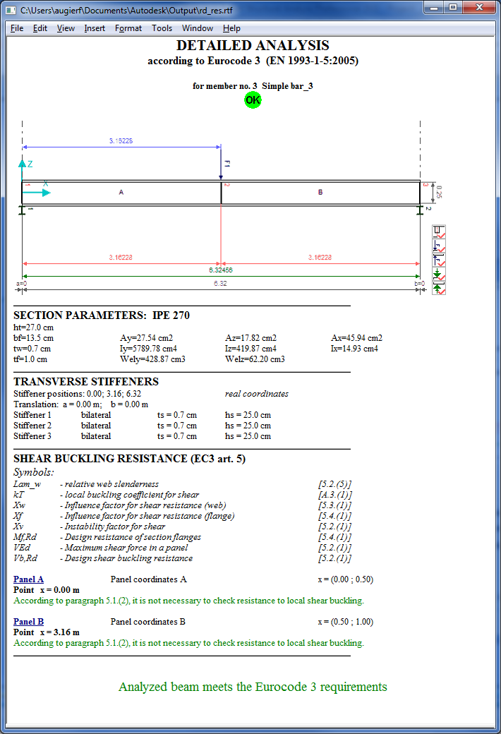 "막대에는 가느다란 것이 6.2.6에 지정된 한계 값을 초과하는 웹이 있습니다. (6). ..." Robot Structural ...