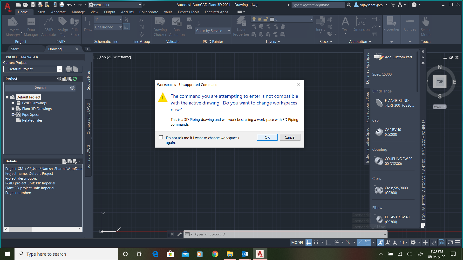 "The command you are attempting to enter is not compatible with active ...