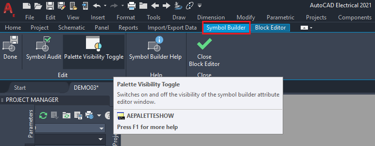 Symbol Builder Attribute Editor palette is not displayed in AutoCAD Electrical