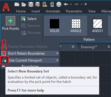 Selecting hatch boundary objects or creating hatch causes AutoCAD to zoom to extents