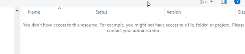 "You don't have access to this resource" shown in Pending Actions of Desktop Connector