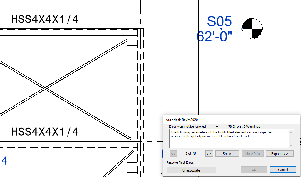 Global parameters assigned to "Elevation from Level" become ...