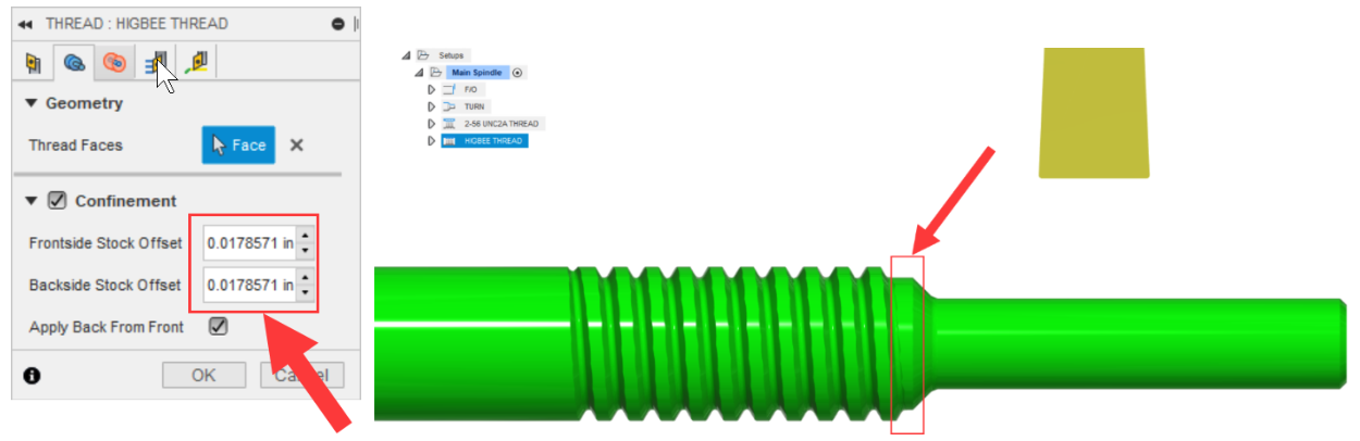 Programming Higbee/Blunt Start threading operations in Fusion 360
