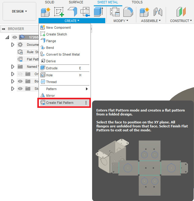 Is it possible to have the folded and the unfolded sheet metal view in the same drawing in Fusion?