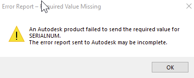 "An Autodesk product failed to send the required value for SERIALNUM" in PartMaker or FeatureCAM
