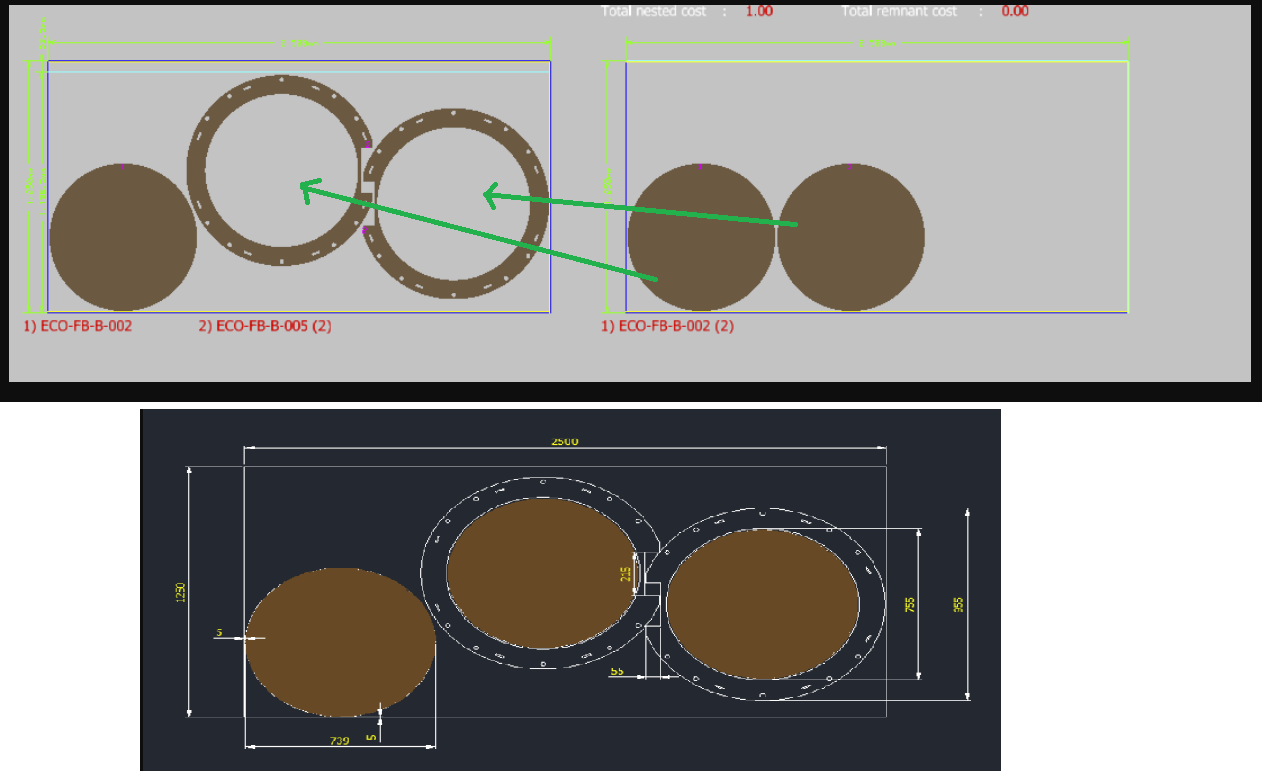 Automatic Nesting does not place the part inside the part even though the space is available in ...