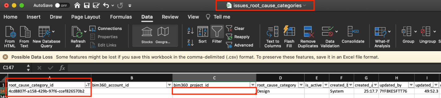 Project And Account Ids Missing From Some Tables In Data Connector Csv 2734