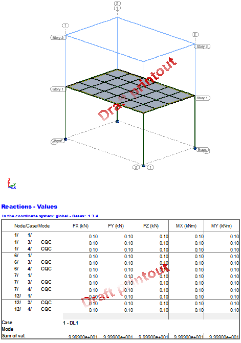 "Draft printout" is displayed accross every element of printout preview in Robot Structural Analysis