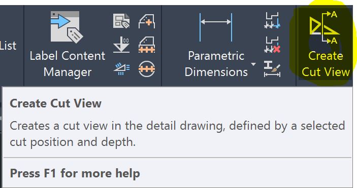 How to use the specific detail style for manual cut view in Advance Steel