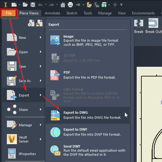 Saving Inventor DWG File To Autocad DWG File Format Independently In
