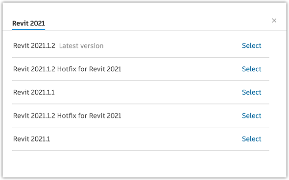 Selecting the correct Revit 2021.1 version in online deployment
