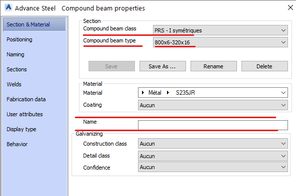 移植到新版本的 Advance Steel 后，BOM 表列表中的复合梁名称不正确