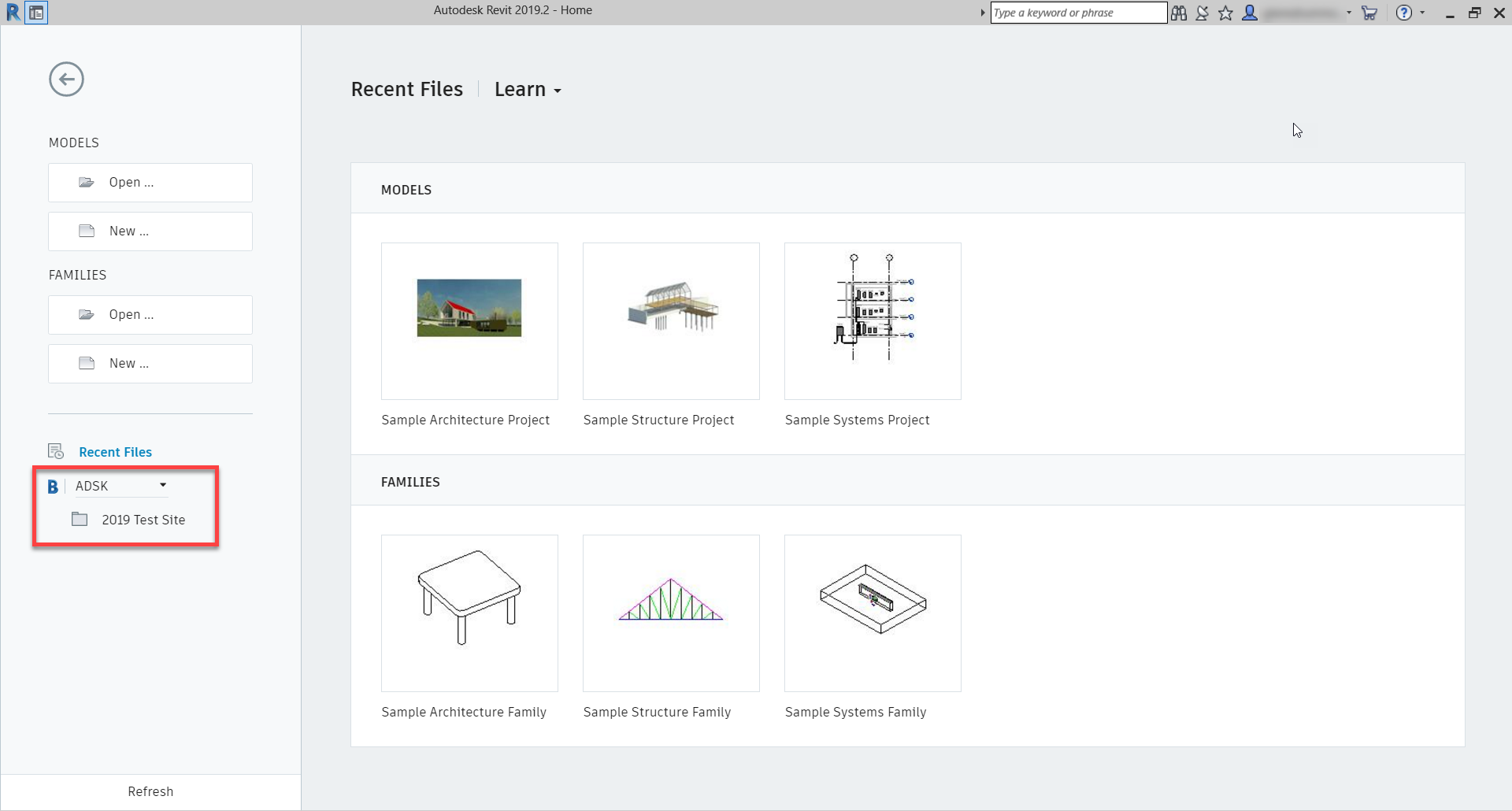 Revit 2019 で BIM 360 クラウド モデル ファイルを開くことができない