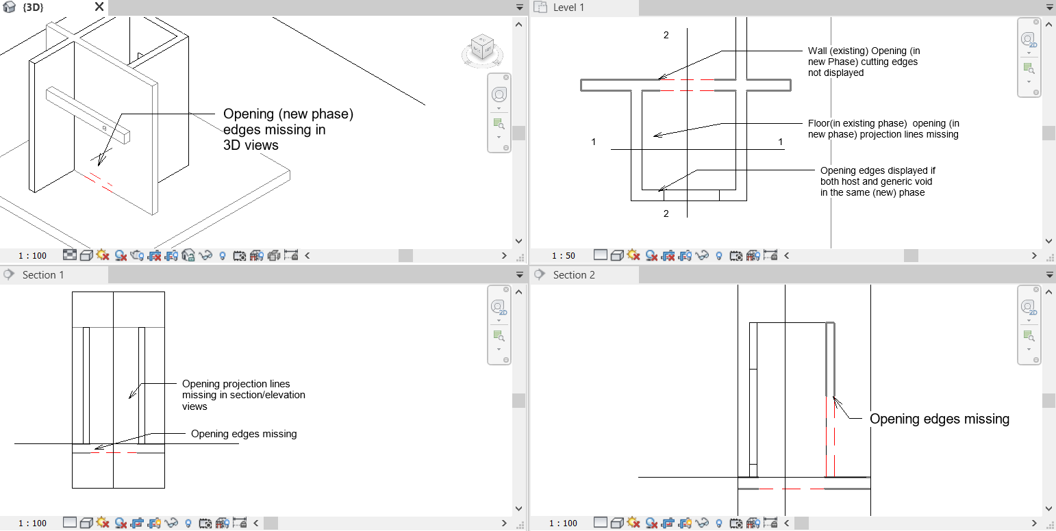 Demolition projection contour lines missing in Revit views