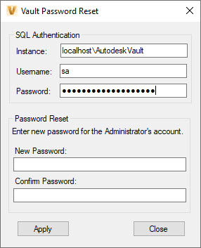 Lost Administrators password for Vault and need to reset it
