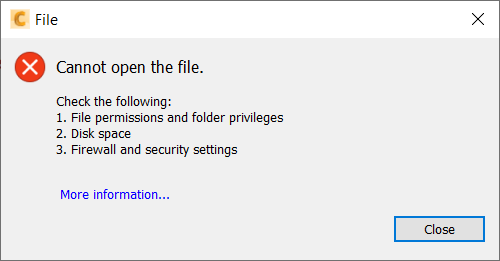 "Cannot open the file" when opening a saved study in Autodesk CFD 2021