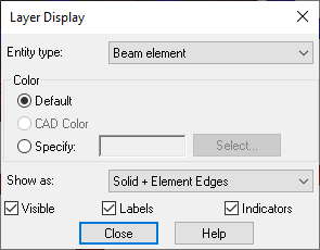 Connectivity diagnostic showing incorrect colors on beams in Moldflow