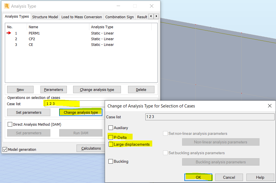 Is it possible to run 2-nd (P-Delta) and 3-rd (large displacement) order calculations in Robot ...