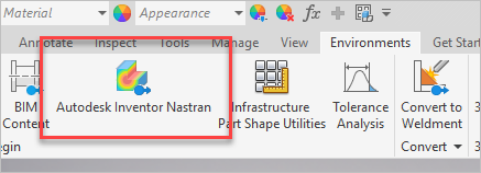 Nastran button does not appear on the Environment tab in Inventor