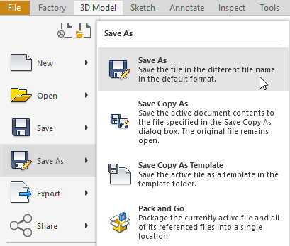 Inventor's Save Copy As is not Automatically opening the new file