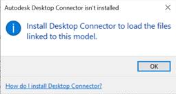 "Install Desktop Connector to load the files linked to this model" when opening a Revit model