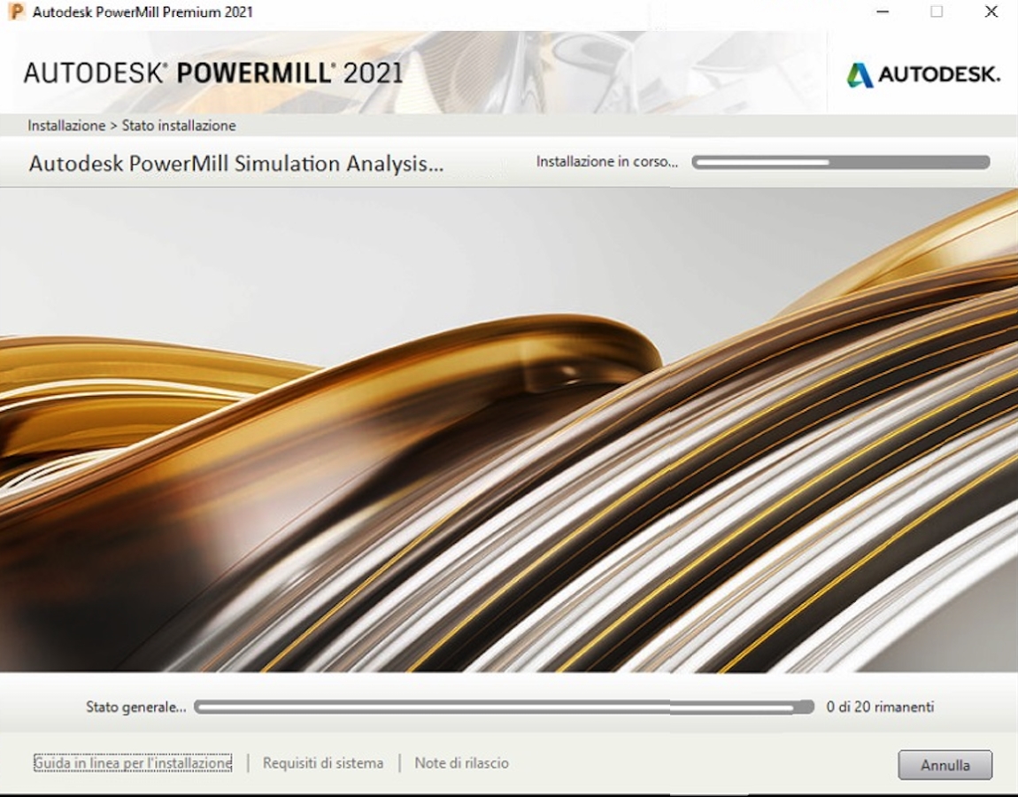 PowerMill 2021 설치가 멈춤