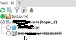 Assembly copied with Vault Copy Design has wrong relationships and unresolved references in Inventor