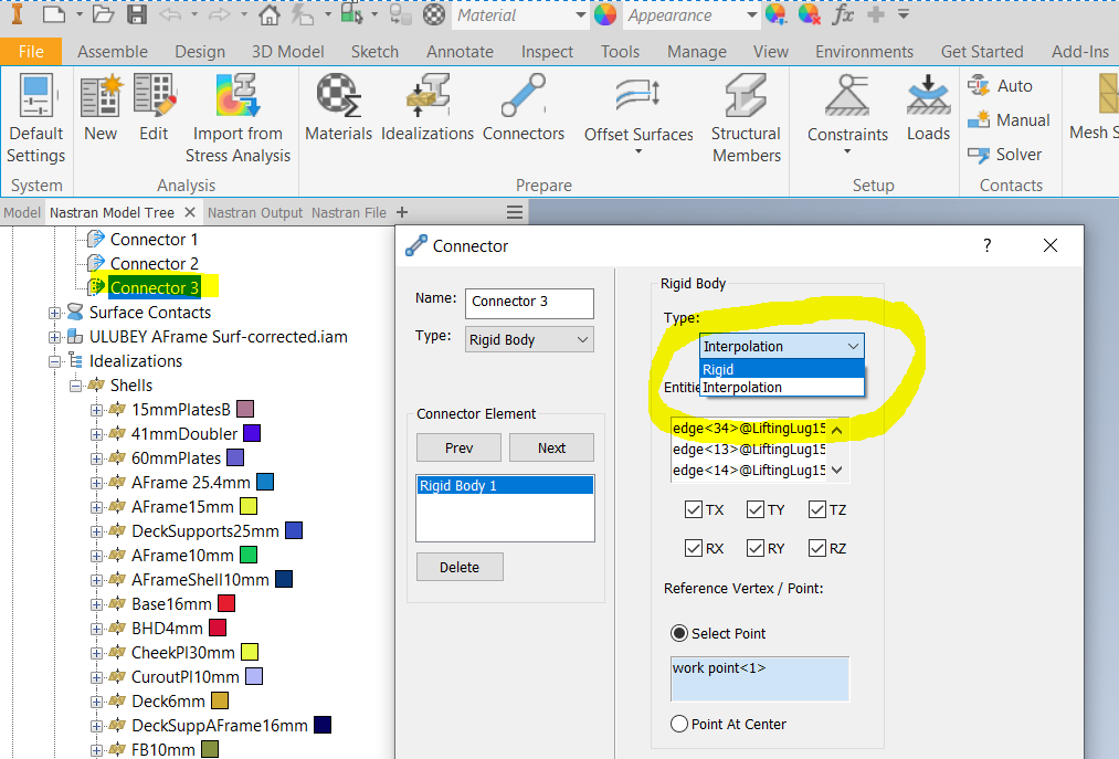 "Nastran solution failed" message or program crashes while analyzing a model with interpolation ...